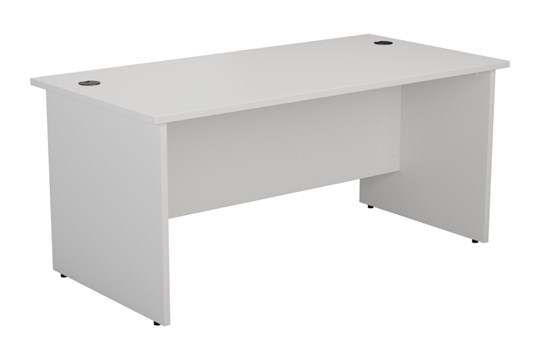 White Rectangular Panel End Office Desk - 4 Sizes - Kestral