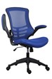 Mesh Back Office Chair - Folding Arms - 5 Colours - Height Adjustable ...