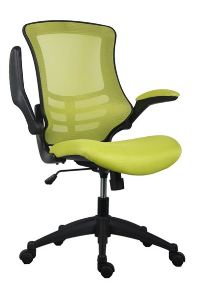 Mesh Back Office Chair - Folding Arms - 5 Colours - Height Adjustable ...