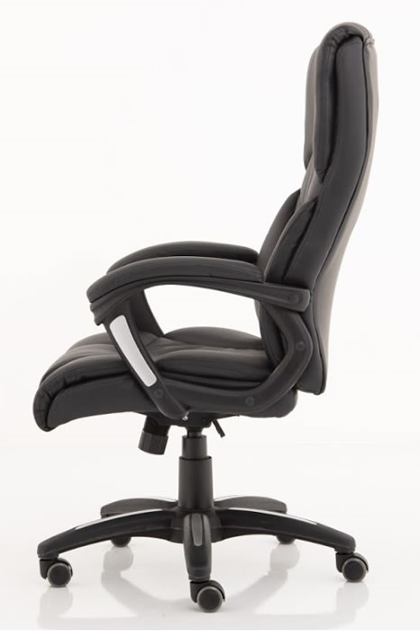 Black High Back Executive Leather Office Chair - Back Recline - Seat ...