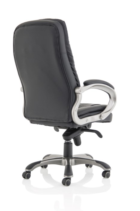 Larger User Black Leather Faced Executive Office Chair - High Back ...