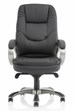 Larger User Black Leather Faced Executive Office Chair - High Back ...