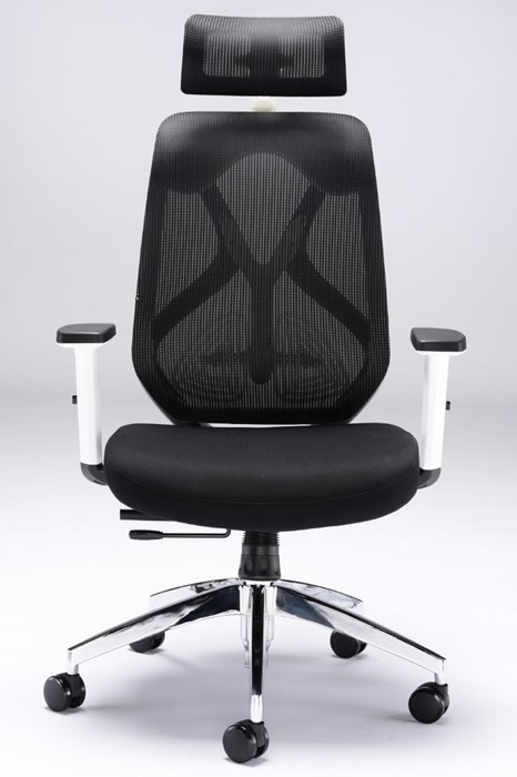 High Back Mesh Office Chair With Headrest - Deeply Padded Seat - Maldini