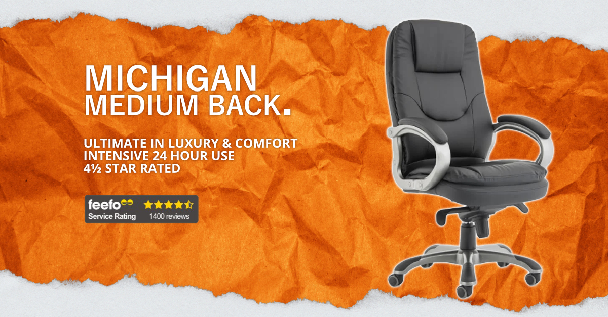 Larger User Black Leather Faced Executive Office Chair - High Back ...