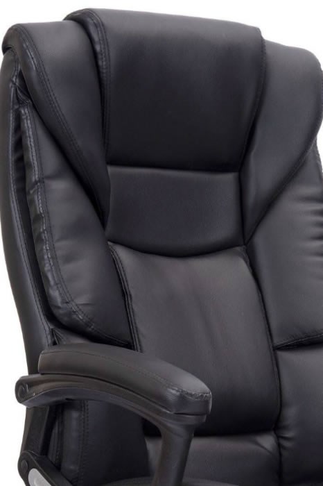 Black High Black Leather Executive Office Chair - Deeply Padded ...