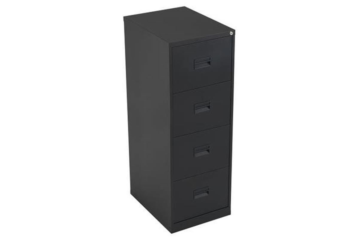 Metal Black Office Filing Cabinets - Locking - Anti Tilt