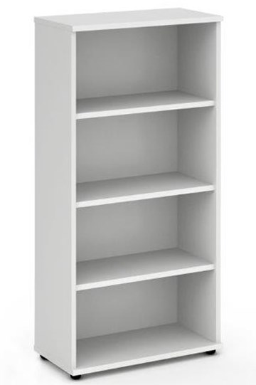 White Wooden Tall Office Bookcase - H1600mm x W800mm - Polar White