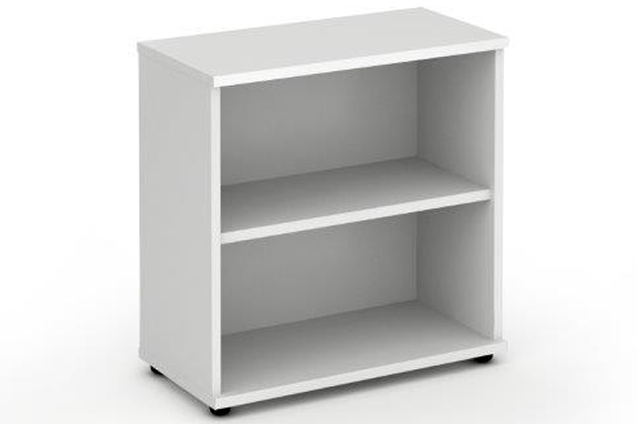 White Wood Office Bookcase - Adjustable Shelf - H800mm x W800mm - Polar ...
