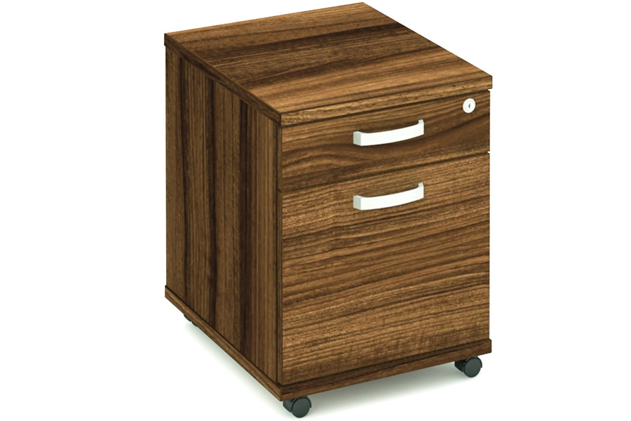 Nova Walnut Two Drawer Mobile Pedestal