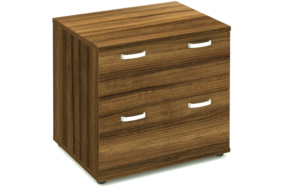 Nova Walnut Two Drawer Desk High Side Filer