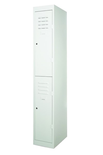 Tall Single Metal Industrial Locker Two Compartments - Lockable