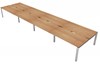 Beech 8 Person Rectangular Bench Desk - Silver Leg - 8 x W1200mm x ...