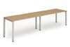 Oak Single Row 2 Person Bench Office Desk - 2 x 1600mm x 800mm - Portland